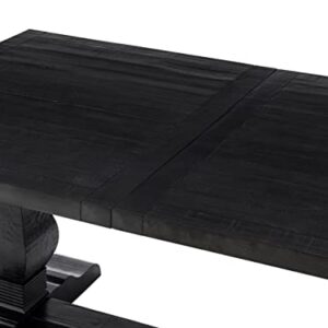 Martin Svensson Home Napa Solid Wood Black Trestle Extendable Leaf Dining Table