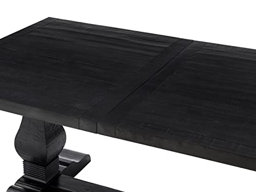 Martin Svensson Home Napa Solid Wood Black Trestle Extendable Leaf Dining Table