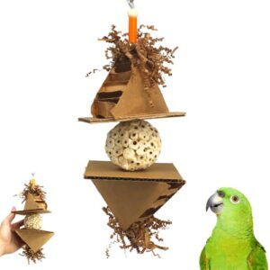 bonka bird toys 2309 sola spaceship medium large bird toy natural cardboard crinkly paper sola atta ball chew forage treat shred festival