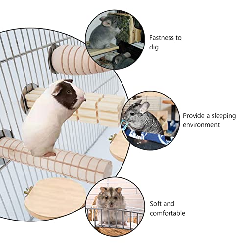 PATKAW Rabbit Toys Rabbit Toys 2pcs Hamster Cage Platform Small Animal Platform for Cage Hamster Wooden Pedals Wood Bird Perch Pedals Set: Small Bird Cage Accessories Bunny Toys