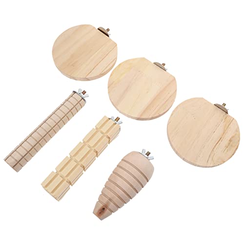 PATKAW Rabbit Toys Rabbit Toys 2pcs Hamster Cage Platform Small Animal Platform for Cage Hamster Wooden Pedals Wood Bird Perch Pedals Set: Small Bird Cage Accessories Bunny Toys