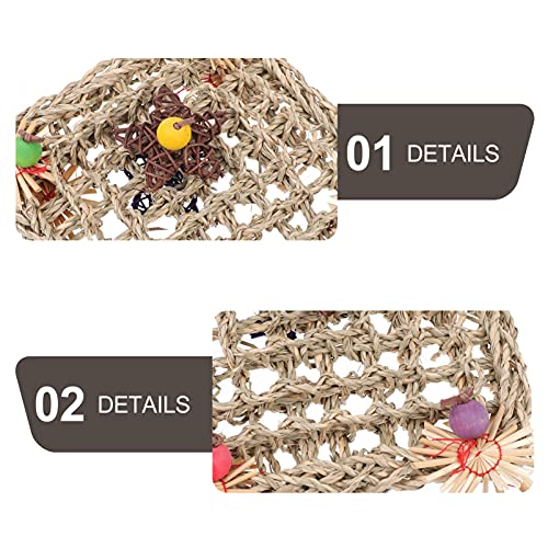 PATKAW Bird Toys Bird Toys Bird Toys Parrot Toys of 2 Bird Climbing Net Bird Rope Ladder Toy Parrot Rope Hammock Bird Swing Net Mesh: Straw Braid Bird Toys Parrot Toys Parrot Toys Animal Toys