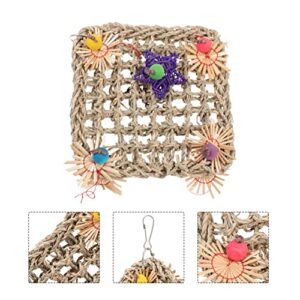 PATKAW Bird Toys Bird Toys Bird Toys Parrot Toys of 2 Bird Climbing Net Bird Rope Ladder Toy Parrot Rope Hammock Bird Swing Net Mesh: Straw Braid Bird Toys Parrot Toys Parrot Toys Animal Toys