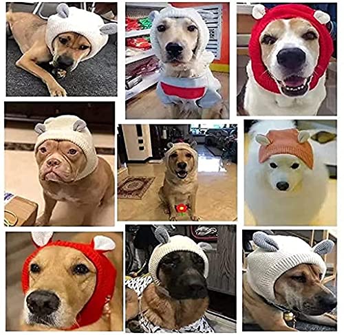 NARFIRE Dog Ear Muffs Noise Protection, Winter Neck and Ear Warmer Hood for Pets, Cat Dogs Stress & Anxiety Relief Hood Warm Dog Knitted Hat