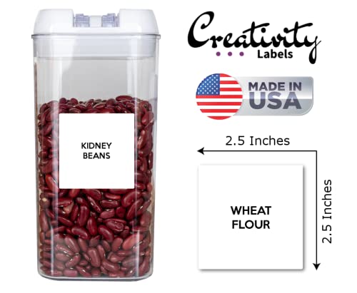 144 Modern Kitchen Pantry Labels for Food Storage Containers, Waterproof Printed on White Glossy Labels, Household Stickers + Numbers, Water Resistant, Organization for Jars and Canisters