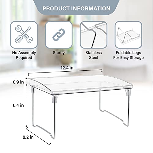 HAJÄRR Foldable Stackable Storage Table, Bathroom Counter Organizer, Clear Makeup Organizer, Kitchen Spice Cabinet and Rack Organizer, Pantry Storage, Perfume Organizer, Desk Organizer