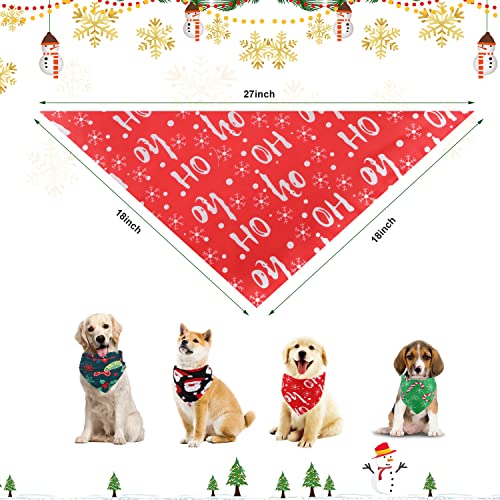 AIEX Dog Christmas Bandana, 4 Pack Dog Triangle Scarf Bib Christmas Pet Scarf Holiday Pet Costume Accessories Christmas Dog Clothes for Small Medium Large Dogs