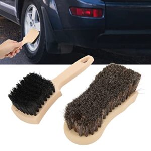 tefola horsehair wheel brush, car wheel tire cleaning brush, horsehair interior exterior for leather canvas sensitive fabrics