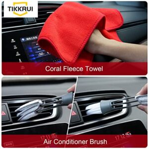 TIKKRUI Car Detailing Brush Set 18pcs Car Interior Detailing Kit Car Wash Cleaning Tool Kit. All Purpose Cleaning, Including: Interior and Exterior, Dashboard, Wheel, Rims, Tires.