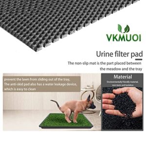 VKMUOI 19 x 23 in Dog Grass Pad with Tray Pet Training Pads with Tray Reusable Fake Grass for Dog to Pee on Dog Litter Box-Indoor/Outdoor Dog Potty Tray with Pee Pads