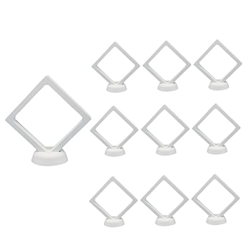 WDBBY 10 Pcs Transparent Jewelry Pendant Suspension Display Stand Acrylic PET Film Nail Sticker Packaging Box Shoot Props (Color : B, Size : 90 x 90 x 20mm)