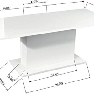 Homy Casa Inc Ethiopia HIGH Glossy White B Table