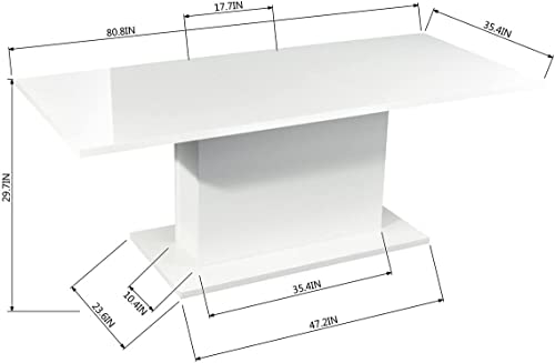 Homy Casa Inc Ethiopia HIGH Glossy White B Table