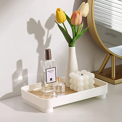 Rectangle Bathroom Tray, Countertop Organizer Trays 9.45" Vanity Counter Tray Cosmetic Holder Decorative Tray Dresser Tray for Ornament,Candle, Lotion Bottle, Cosmetics