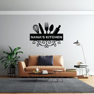 Hotsrichw Kitchen Metal Sign Personalized, Chef Kitchen Wall Decor, Custom Family Name Sign Last Name Signs, Nana's Farmhouse Kitchen, Customized Funny Birthday Gift for Cooking Lover, Gift for Mom