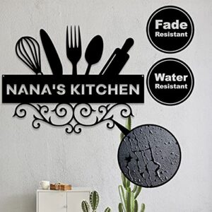 Hotsrichw Kitchen Metal Sign Personalized, Chef Kitchen Wall Decor, Custom Family Name Sign Last Name Signs, Nana's Farmhouse Kitchen, Customized Funny Birthday Gift for Cooking Lover, Gift for Mom