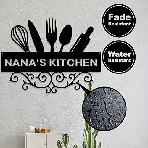 Hotsrichw Kitchen Metal Sign Personalized, Chef Kitchen Wall Decor, Custom Family Name Sign Last Name Signs, Nana's Farmhouse Kitchen, Customized Funny Birthday Gift for Cooking Lover, Gift for Mom