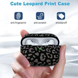 Leopard Silicone Airpods Pro 2 Case, Gawnock Soft Case Cover Flexible for Airpod Pro 2nd Generation Floral Print Cover for Women Girls with Keychain - Gray Leopard/Cheetah