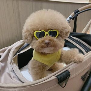 Pet Sunglasses Cute Pet Dog Sunglasses Cat Glasses Heart Sun Flower Glasses for Small Dogs Cat Accessories Photos Props Pets Party Decor(Red)