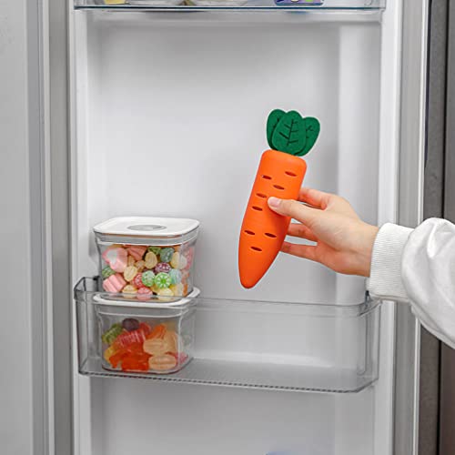 CLISPEED 2 Set Fridge Deodorizer Fresheners Smell Odor Eliminator Cute Carrot Closet Deodorizer Refrigerator Freezer Deodorizer Absorbers Remover for Fridge Car Wardrobe