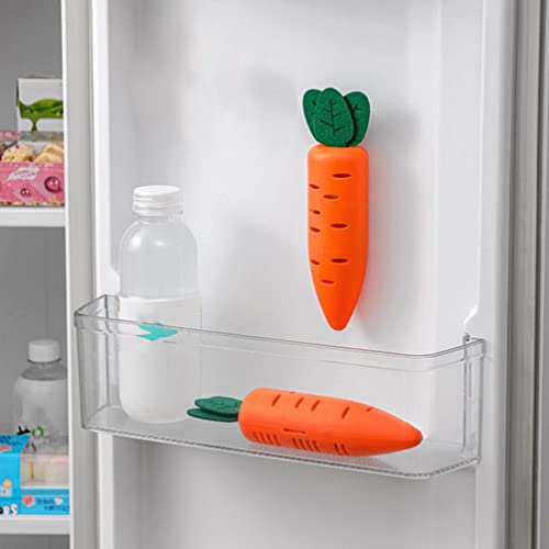 CLISPEED 2 Set Fridge Deodorizer Fresheners Smell Odor Eliminator Cute Carrot Closet Deodorizer Refrigerator Freezer Deodorizer Absorbers Remover for Fridge Car Wardrobe