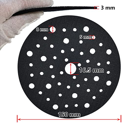 6 inch 53 Holes Premium Hook and Loop Pad Saver for Random Orbital Sanders notably extends the backing pad´s lifetime,Multi Hole Pad Protector (1 Pack)