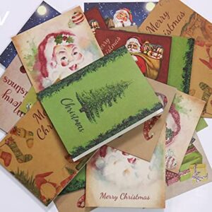 Feelfine 24pcs Christmas Cards Boxed with Envelopes, Blank Vintage Christmas Cards Bulk, 4.2 x 5.5 Inches Boxed Holiday Cards with Envelopes(8 Designs)