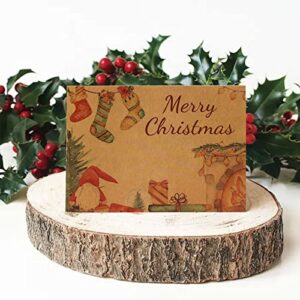 Feelfine 24pcs Christmas Cards Boxed with Envelopes, Blank Vintage Christmas Cards Bulk, 4.2 x 5.5 Inches Boxed Holiday Cards with Envelopes(8 Designs)