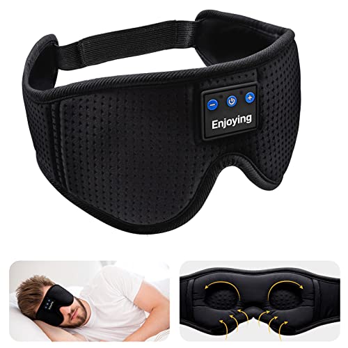 Sleep Headphones Bluetooth Headband, MOITA Sleep Eye Mask for Sleeping, Wireless Sleep Headphones, Cozy Band with Speakers Bluetooth Earphones, Gift for Side Sleeper, Travel, Meditation, Insomnia