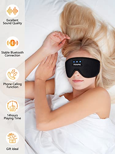 Sleep Headphones Bluetooth Headband, MOITA Sleep Eye Mask for Sleeping, Wireless Sleep Headphones, Cozy Band with Speakers Bluetooth Earphones, Gift for Side Sleeper, Travel, Meditation, Insomnia