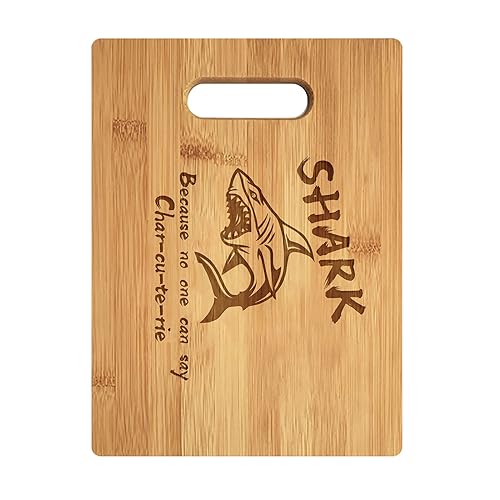 Shark Cootie Charcuterie Board,Personalized Charcuterie Board,Laser Engraved Bamboo Cutting Board,Funny Charcuterie Board for Meat and Cheese (A, 11‘’)