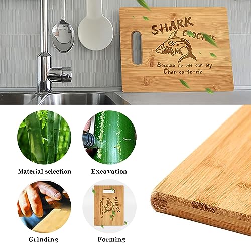 Shark Cootie Charcuterie Board,Personalized Charcuterie Board,Laser Engraved Bamboo Cutting Board,Funny Charcuterie Board for Meat and Cheese (A, 11‘’)