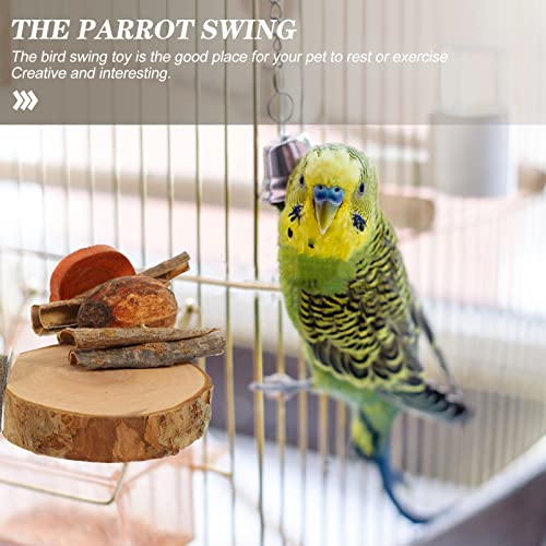 PATKAW Guinea Pig Natural Wooden Round Platform Bird Cage Branches Parrot Wooden Blocks Bird Nuts Toys for Budgie Conure Parrot Parakeet Cockatiel Lovebird Cage Accessories Rabbit Toys