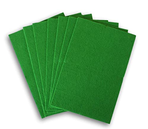 Felt Sheets Craft Sewing DIY Set - Solid Color Sheet Packs - 6 x 9 inches - 8 Ct (Green)