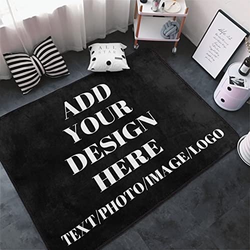 Custom Rug Personalized Area Rug 5x7,Add Your Own Logo Image Text Photo,Washable Living Room Throw Rug, Non-Slip Decorative Floor Mat, Non-Shedding Carpet for Living Room Entrance Office Mudroom