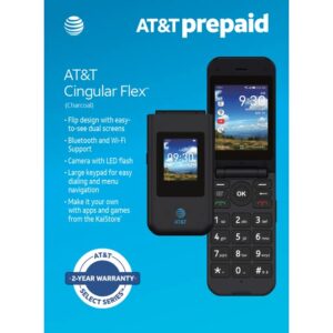 AT&T Cingular Flex 4G LTE Flip Phone ATTEA211101, 4GB, Charcoal, UNLOCKED Gray (Renewed)