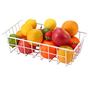 Orgneas Freezer Organizer Bins Metal Wire Storage Baskets for Upright Refrigerator Chest Freezer, Kitchen Pantry Storage and Organization for Fruit Vegetable Soda Cans Toys and Snacks, Set of 4