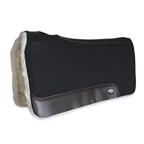 Professional's Choice 100% Steam-Pressed Saddle Pad (31" x 32", Fleece Bottom 1 1/4" Felt, Black)