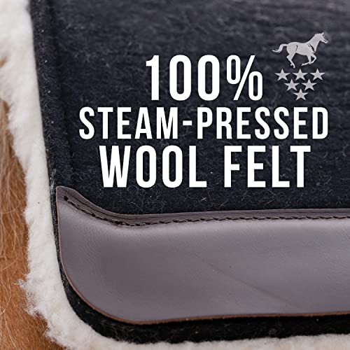 Professional's Choice 100% Steam-Pressed Saddle Pad (31" x 32", Fleece Bottom 1 1/4" Felt, Black)