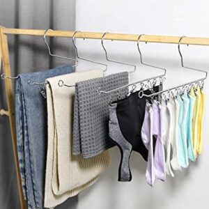 【2-Pack】 WAIKAS Pants Hangers with 8 Clips, 39cm, 304 Stainless Steel