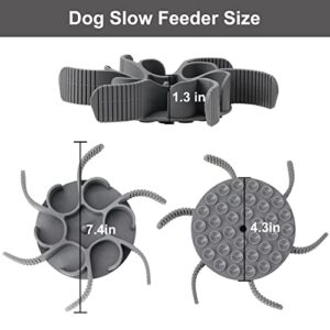 Anipaw Dog Slow Feeder Dog Bowls Silicone Spiral Dog Food Bowls Feeder Insert to Slow Down Eating for Large Medium Small Breed Dogs Perfect with Stainless Steel Glass Ceramic Dog Bowls (Grey)