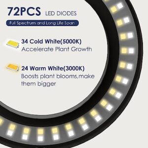 IMVSINCERE Plant Grow Light- LED Growing Light Full Spectrum for Indoor Plants- Adjustable Plants Growing Lamp with Auto On/Off Timer 3/9/12H and 10 Dimmable Brightness(Adapter Not Included)