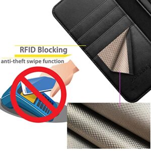 DuckSky for iPhone 14 Pro Max 6.7" Genuine Leather Wallet case【RFID Blocking】【4 Credit Card Holder】【Real Leather】 Flip Folio Book Protective Cover Women Men for Apple 14 ProMax 5G Phone case Black