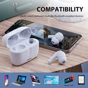 INPHIC True Wireless Earbuds, Bluetooth 5.1 in-Ear Headphones, Hybrid Active Noise Cancelling Earbuds, Touch Control Waterproof Earphones with Mic Wireless Charge Case, 40H Playtime, White