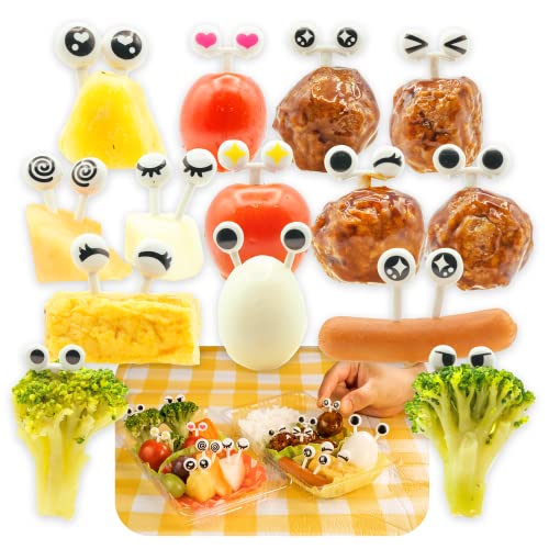 Cute Eye Picks for Lunches - 20 Pieces of Eyes in Various Expressions, Eye Food picks for Kids to add to your Cute Bento Box Accessories