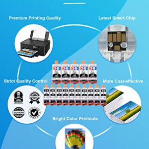 PGI-35 CLI-36 Ink Cartridge Replacement for Canon 35 36 Use for Pixma iP110 iP100 TR150 mini260 mini320 Printer (15-Pack, 10X PGI-35 Black, 5X CLI-36 Color)