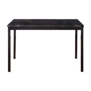 Lexicon Archglen Metal Dining Table with Faux Marble Top, Black