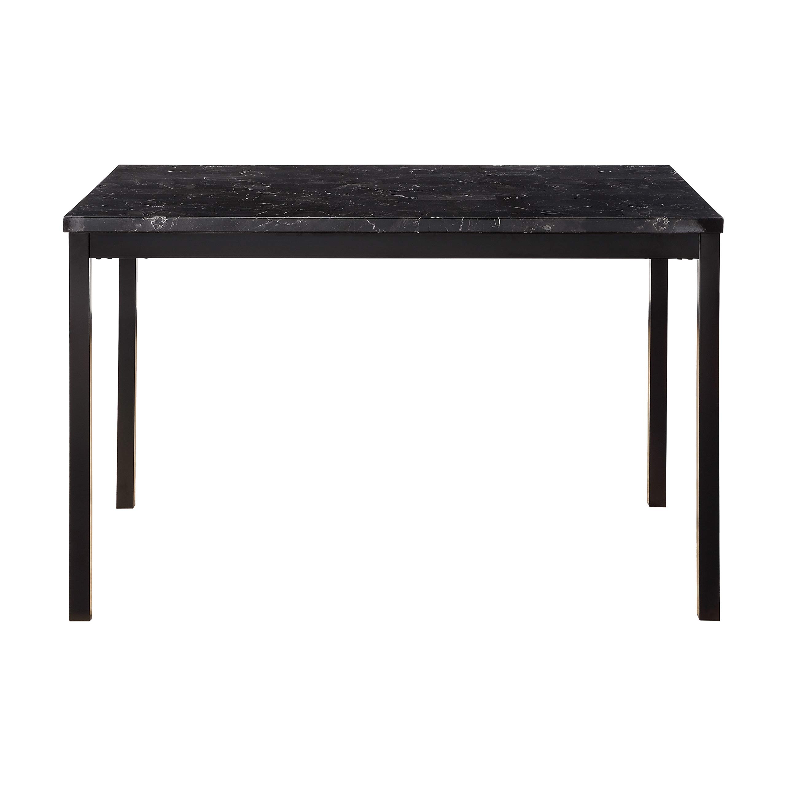 Lexicon Archglen Metal Dining Table with Faux Marble Top, Black