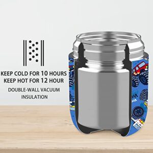 Healthlif 17oz Thermo for Hot Food, Vacuum Soup Thermo Small Kids Hot Food Container with Spoon, Stainless Steel Lunch Box Insulated Food Jar Leak Proof Soup Thermos for Adult Kids（Blue）