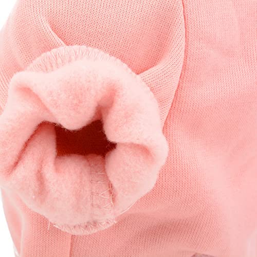 SMALLLEE_LUCKY_STORE Cute Fruits Puppy Fleece Pullover Hoodie Sweatshirt Sweater for Small Medium Dogs Cat Boy Girl Yorkie Chihuahua Kitten Warm Fall Winter Clothes,Pink,L